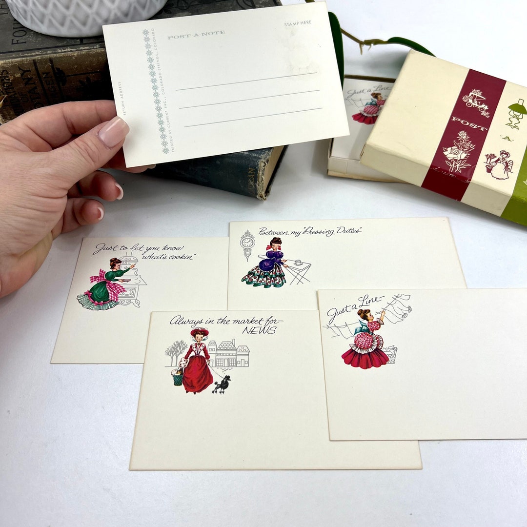 Vintage Postcards - Post A Note - Boxed Set - Housewife Housekeeping ...