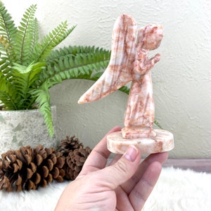 Pink Marble Angel Statuette Praying Angel Religious Decor - Etsy