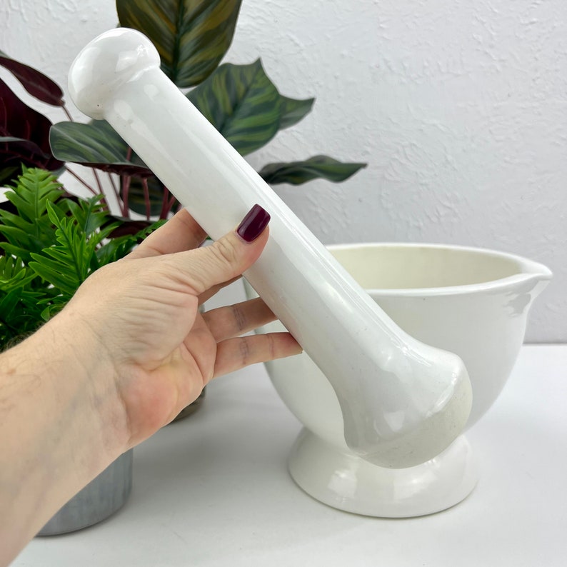 Extra Large Porcelain Mortar and Pestle - Apothecary Mortar - Herbal ...