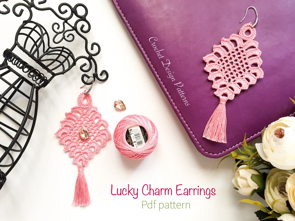 Lucky Charm Earrings Crochet Pattern - Etsy