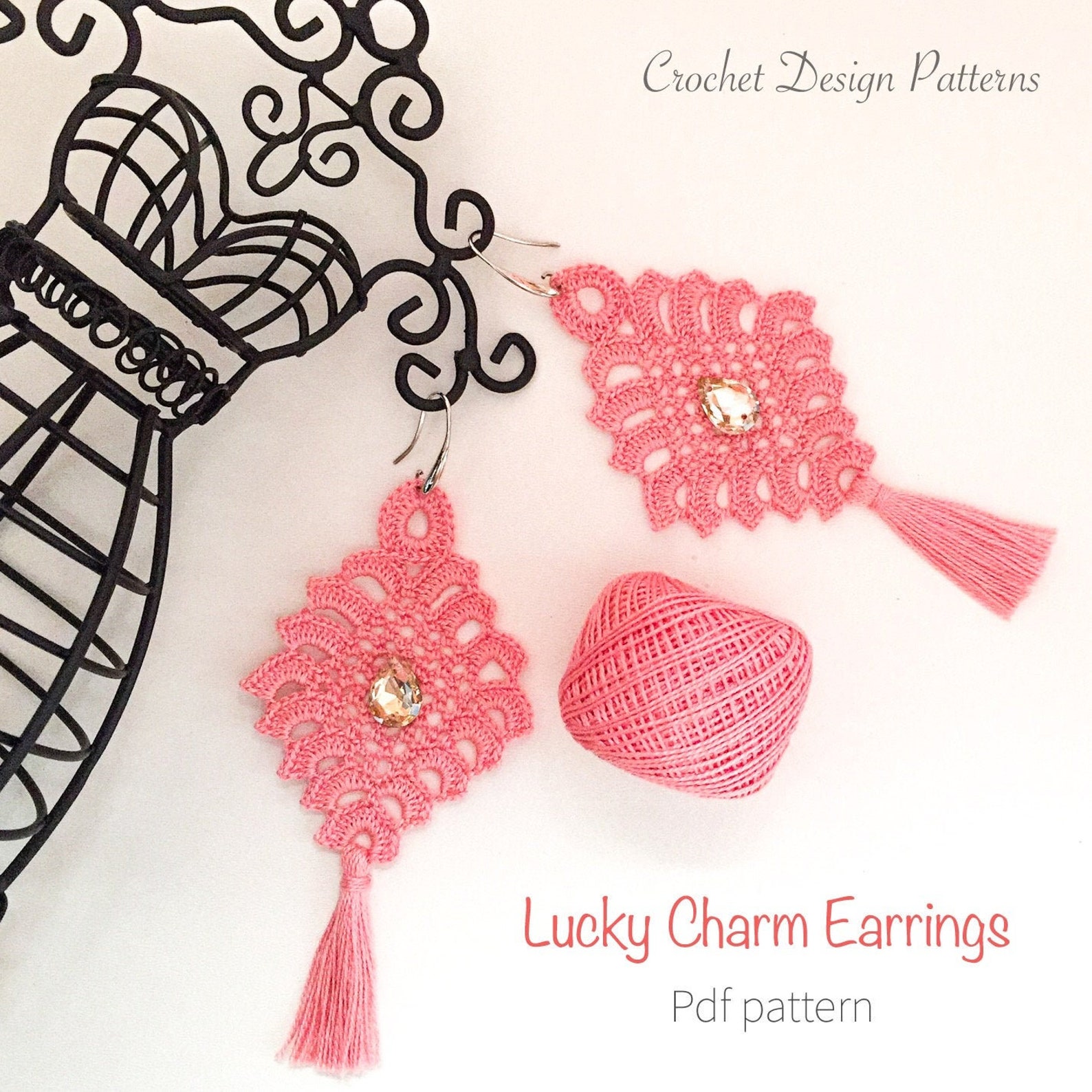Lucky Charm Earrings - Crochet Pattern - - Etsy