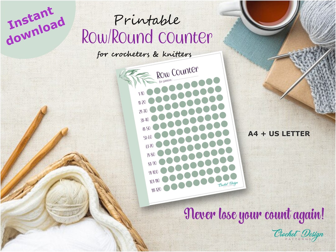 Row / Round Counter Printable Document for Crocheters and Knitters ...