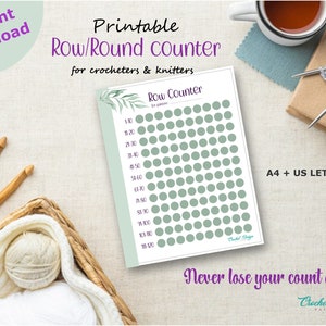 Printable Row Counter for Crochet and Knit Projects (digital Download ...