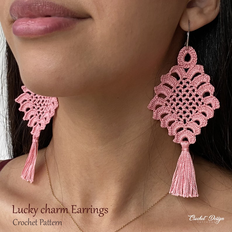 Lucky Charm Earrings - Crochet Pattern - - Etsy
