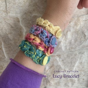 Crochet Lucy Bracelet Pdf Pattern for Beginners / Crochet Cuff Boho ...