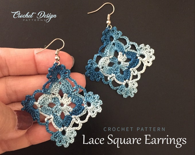 Bundle of 4 Crochet Earrings PDF Tutorials, DIY Earrings Instant ...
