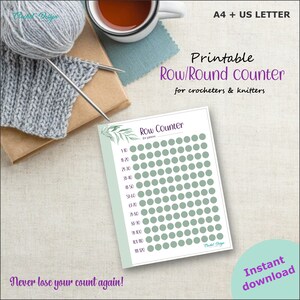 Printable Row Counter for Crochet and Knit Projects (digital Download ...