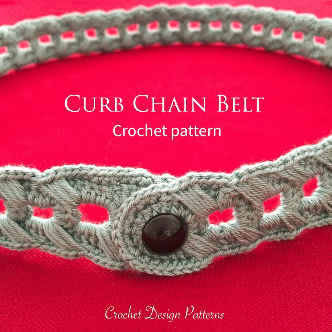 Crochet Pdf Pattern of Curb Chain Belt for Men & Women - Boho Belt ...