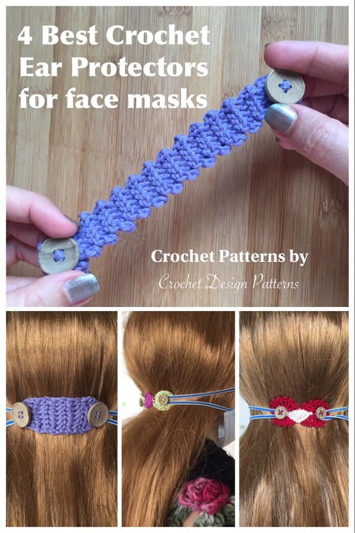 4 crochet patterns for Ear savers / mates / protectors for | Etsy