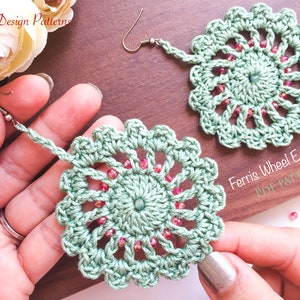 Ferris Wheel Earrings With Beads - Pdf Crochet Pattern - Easy Crochet ...