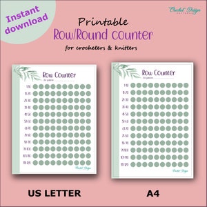 Printable Row Counter for Crochet and Knit Projects (digital Download ...