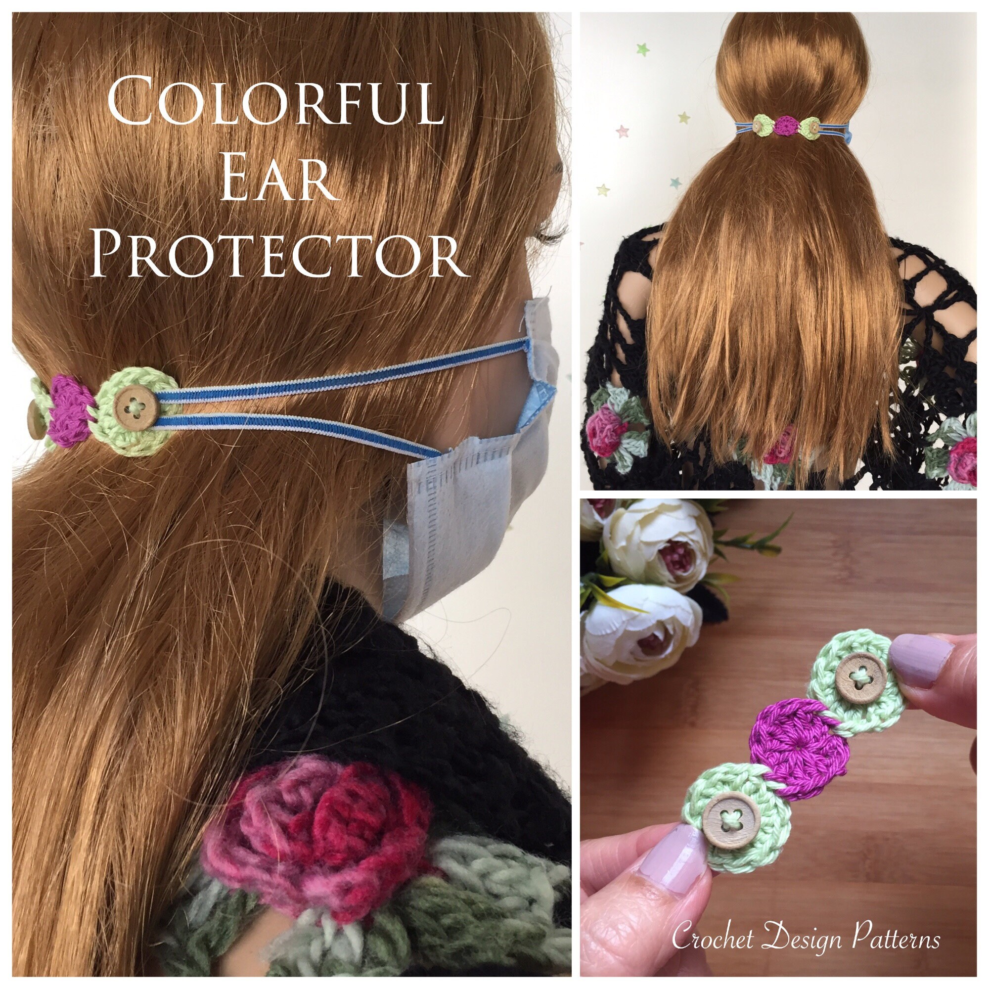 4 crochet patterns for Ear savers / mates / protectors for | Etsy