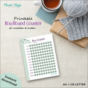 Printable Row Counter for Crochet and Knit Projects (digital Download ...