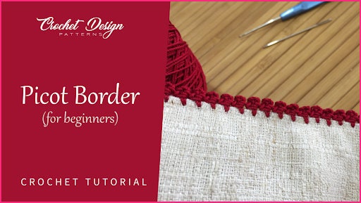 Crochet Picot Border Pattern: on Fabric Easy for Beginner Edging (PDF ...