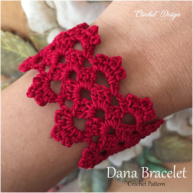 Dana Cuff/bracelet - Crochet Pdf Pattern - How to Make Jewelry Crochet - Etsy