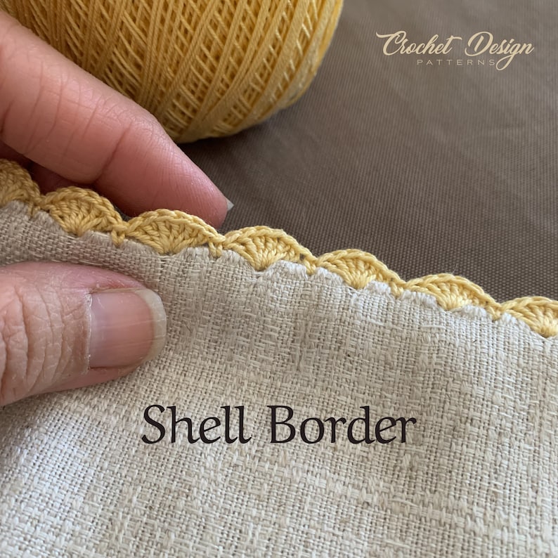 Crochet Picot Border Pattern: on Fabric Easy for Beginner Edging (PDF ...