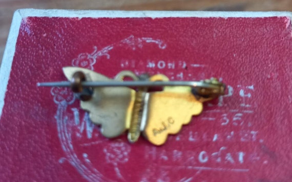 ANTIQUE BUTTERFLY BROOCH, signed A.J.C - Gem