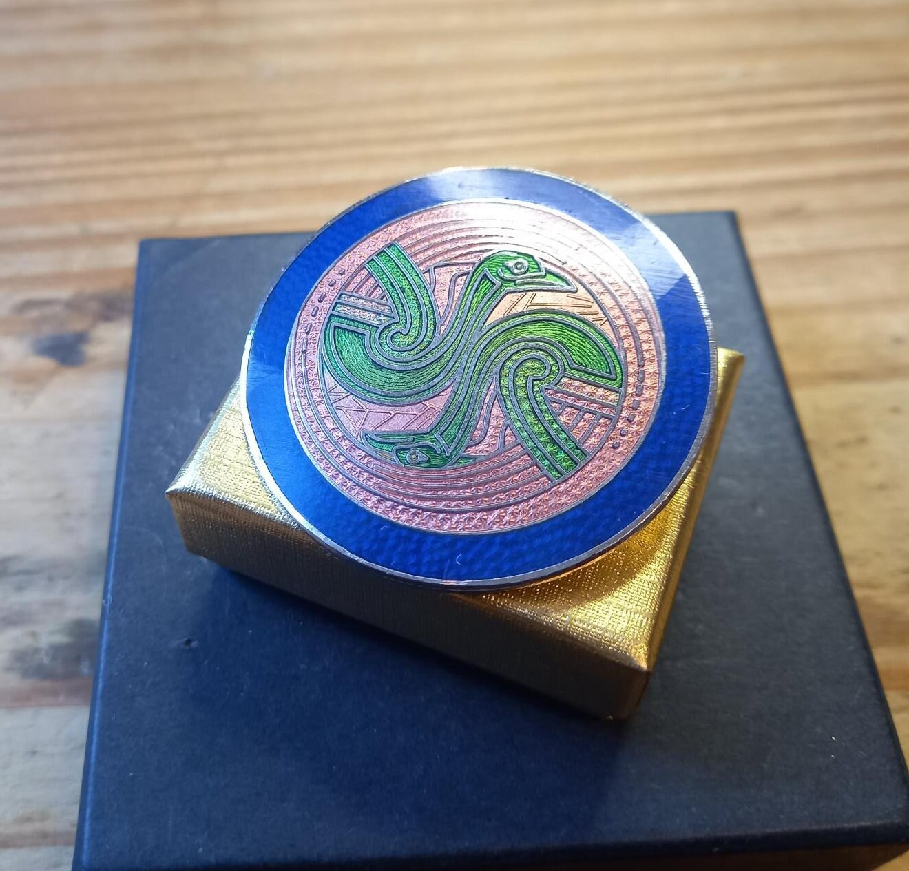 VINTAGE CLOISONNE ENAMEL Pictish Design Brooch - Etsy