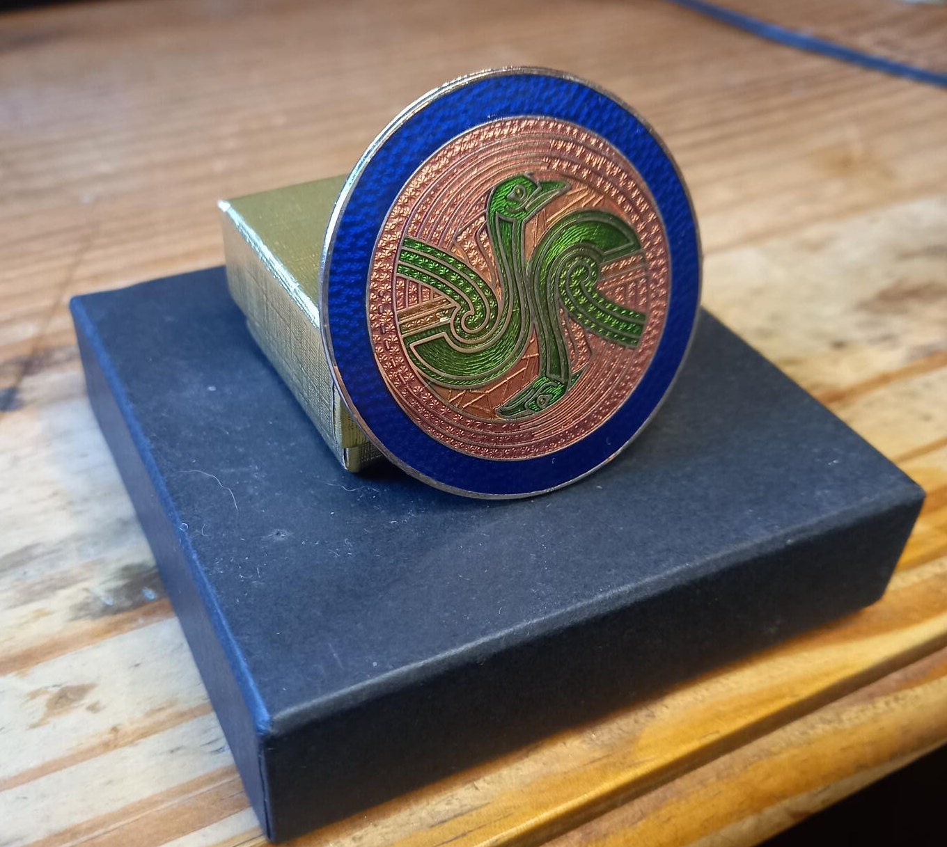 VINTAGE CLOISONNE ENAMEL Pictish Design Brooch - Etsy