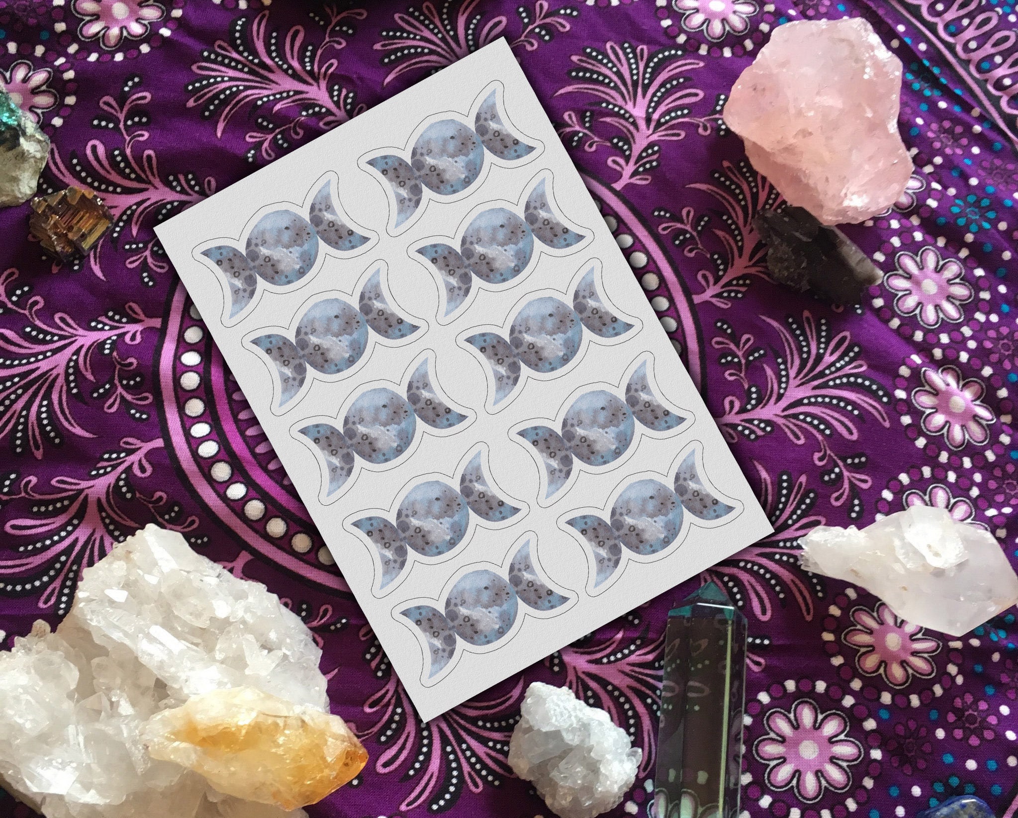 Triple Moon, Printable Stickers, Witchy, Goddess, Bullet Journal ...