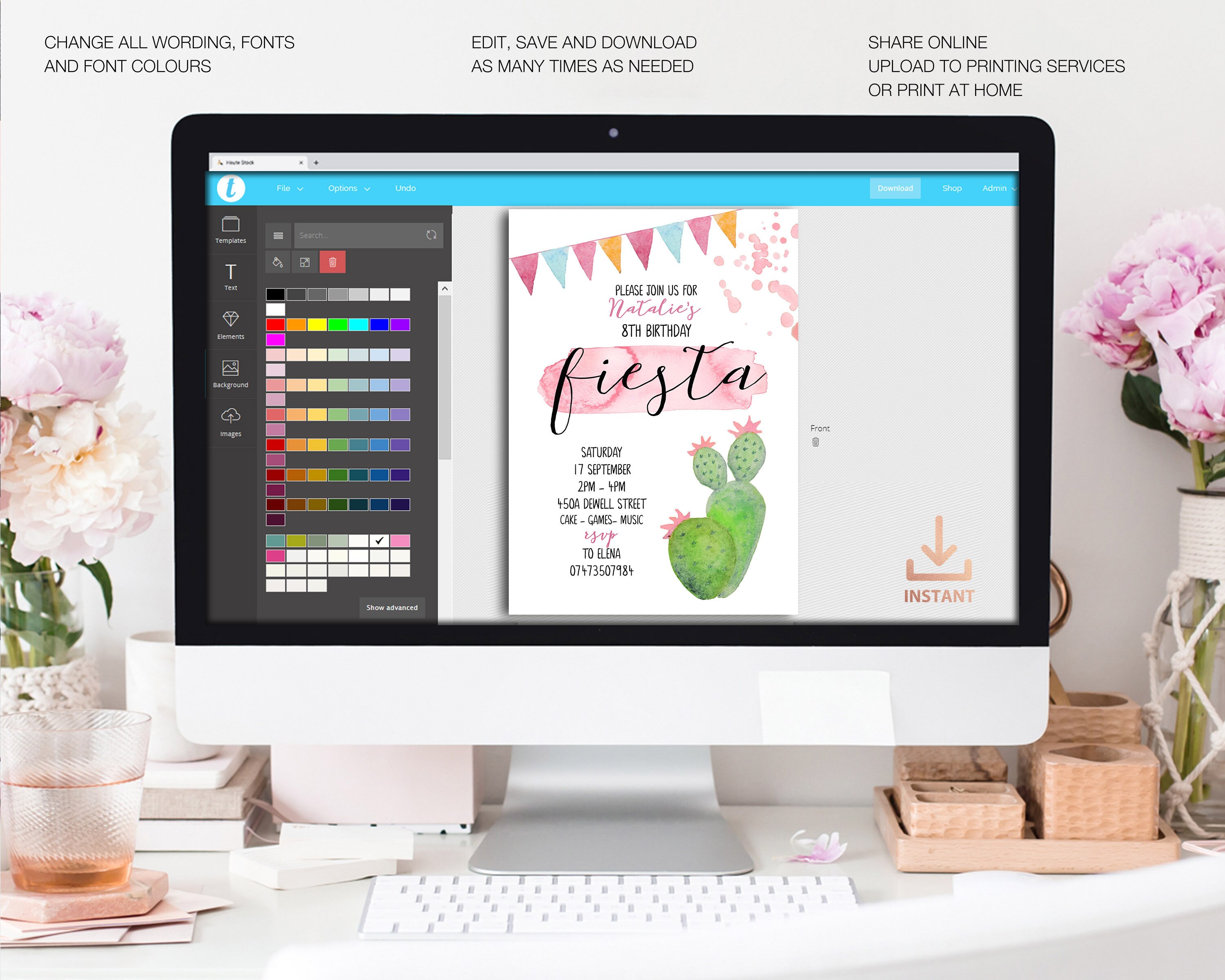 Fiesta Birthday Party Invitation Template Self Editing - Etsy