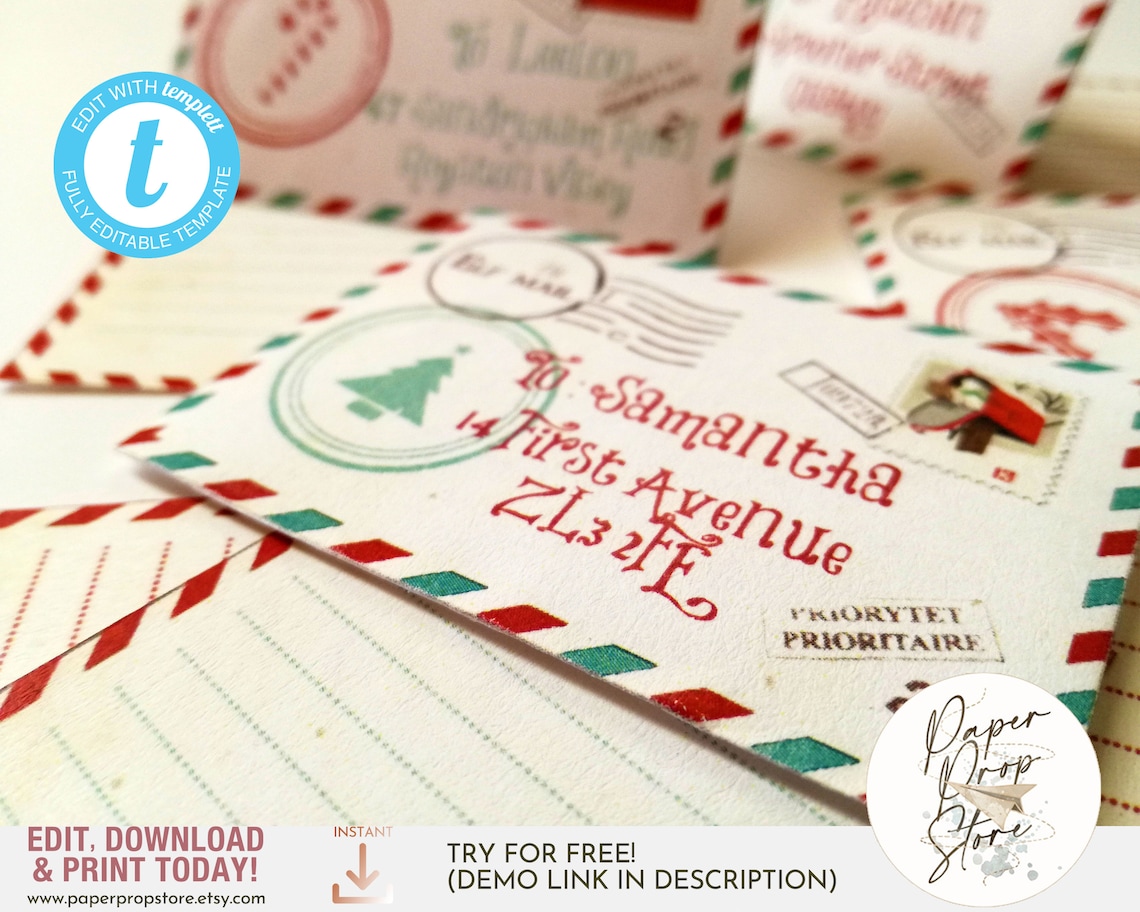 Printable Elf Letters to Kids Editable Festive Christmas Elf - Etsy