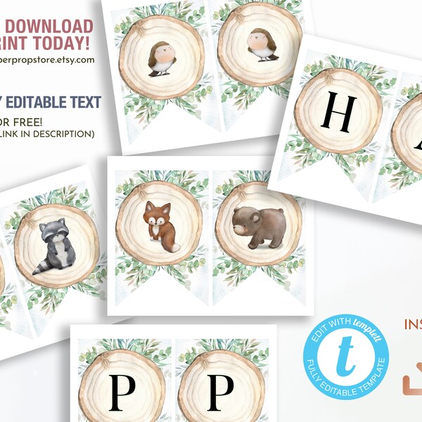 Woodland Bunting - Etsy