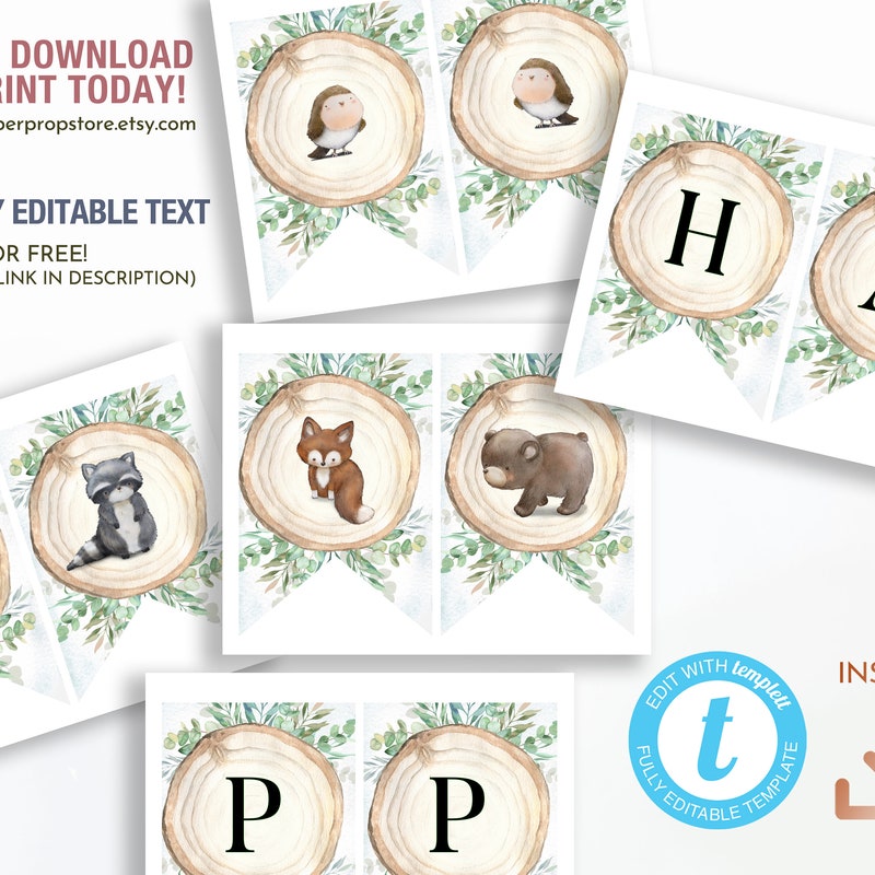 Woodland Bunting - Etsy