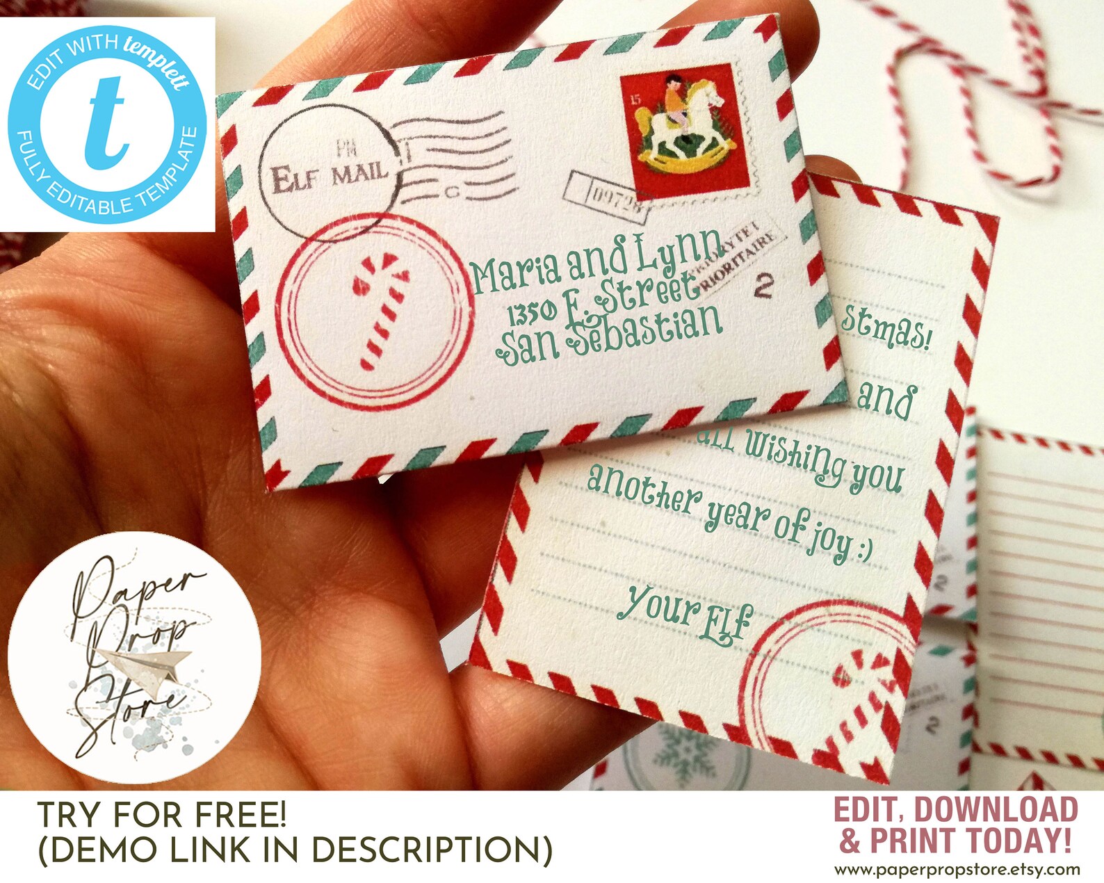 Printable Elf Letters to Kids, Editable Festive Christmas Elf Notes - Etsy