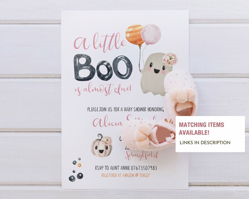 Little Boo Cute Pink Ghost Editable Favor Tag Instant - Etsy
