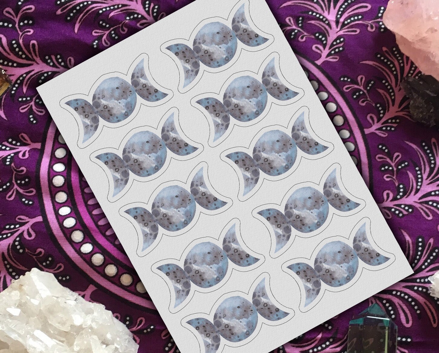 Triple Moon, Printable Stickers, Witchy, Goddess, Bullet Journal ...