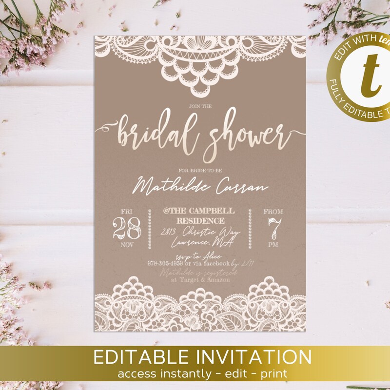 Shabby Chic Invites - Etsy