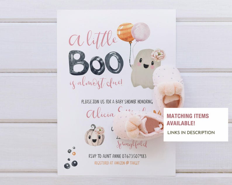 Little Boo Cute Pink Ghost Editable Favor Tag, Instant Halloween ...