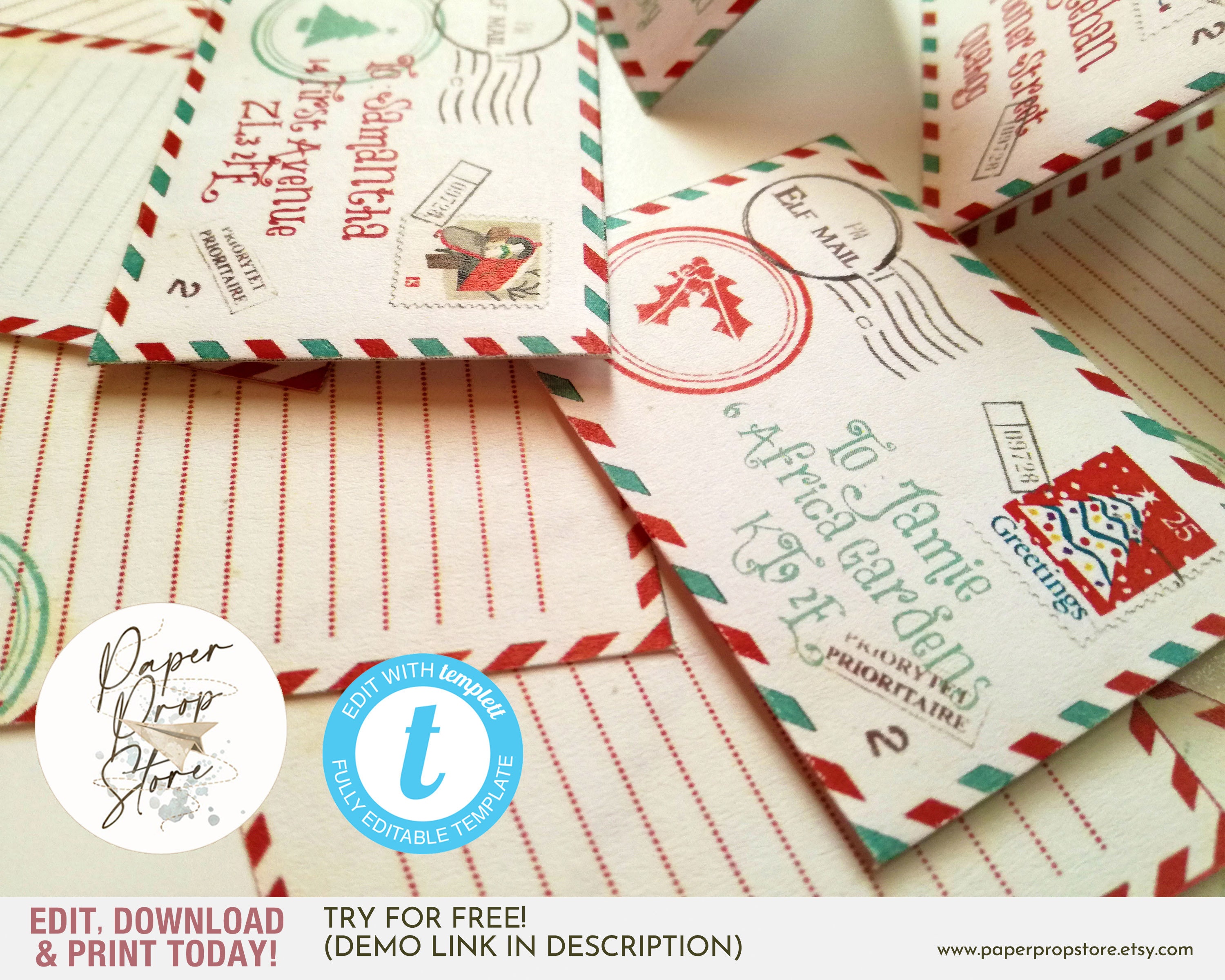 Printable Elf Letters to Kids Editable Festive Christmas Elf - Etsy