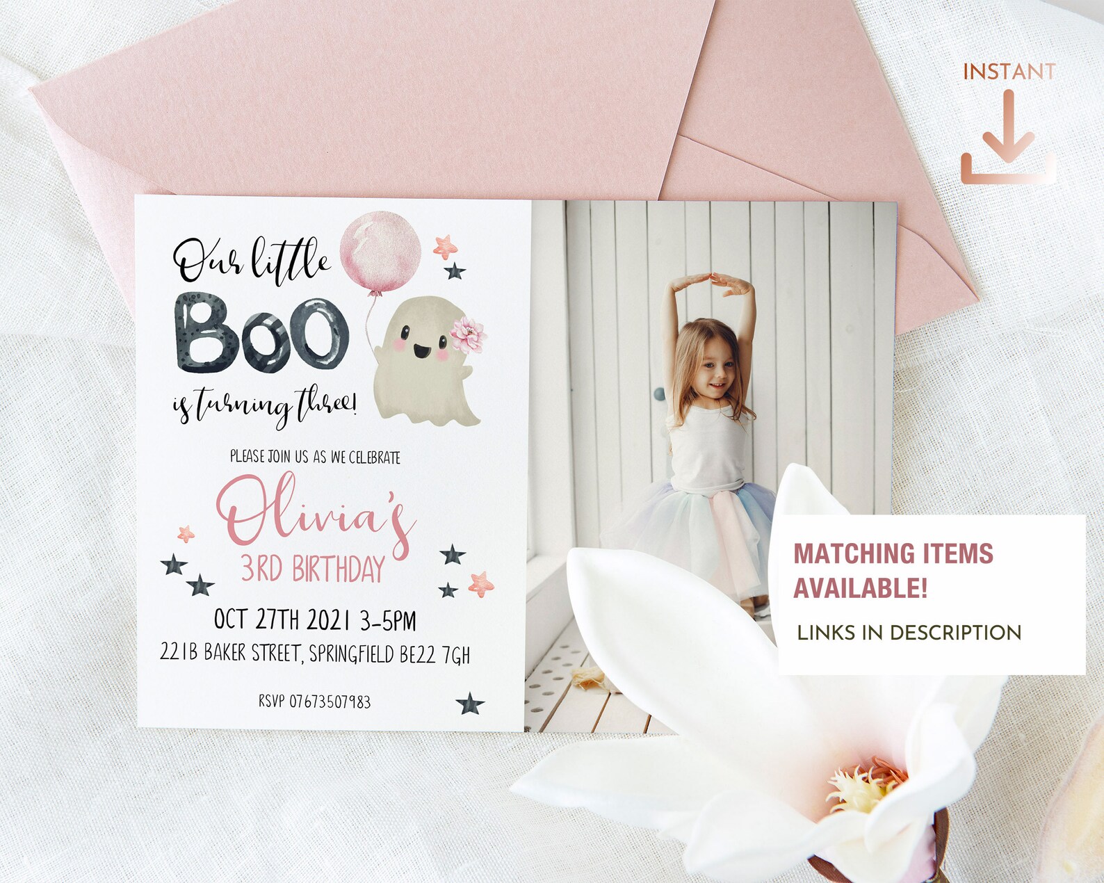 Little Boo Cute Pink Ghost Editable Favor Tag Instant - Etsy