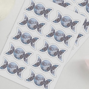 Triple Moon Printable Stickers Witchy Goddess Bullet - Etsy