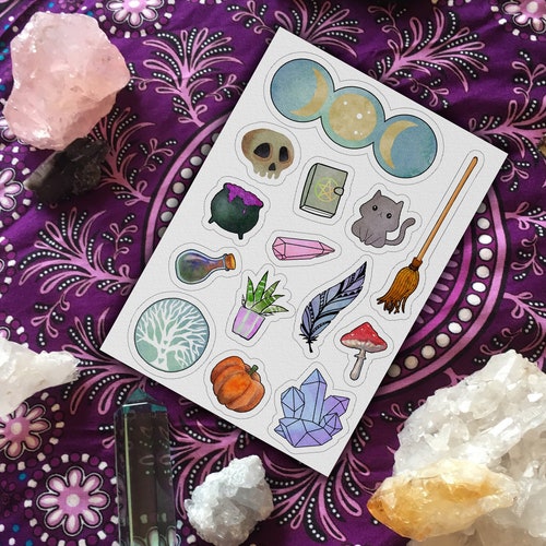 Witchy Printable Stickers Halloween Witch Bujo Accessories - Etsy UK