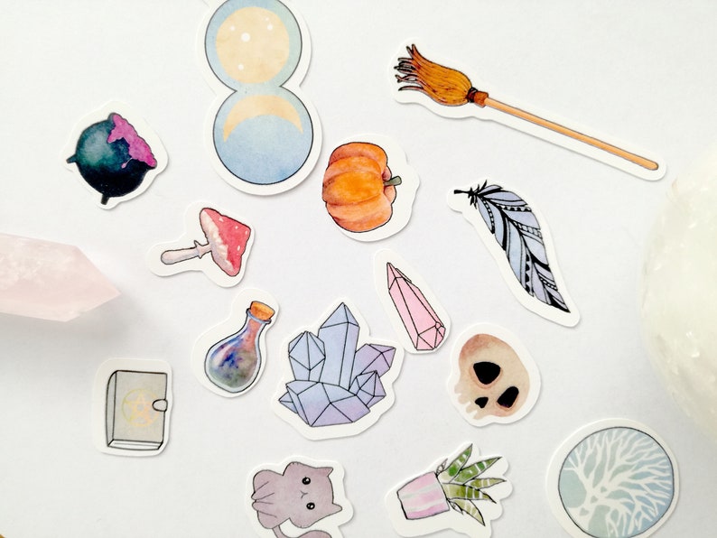 Witchy Printable Stickers Halloween Witch Bujo Accessories Fall Pagan ...
