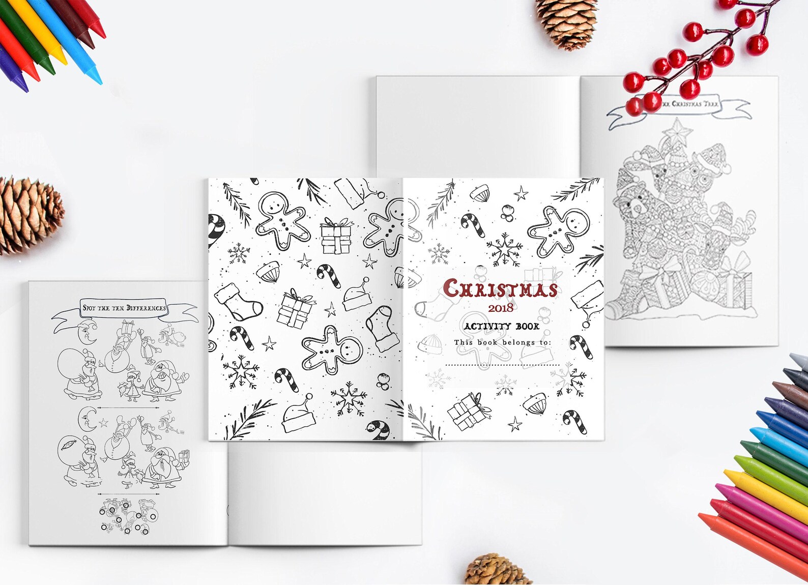 Christmas Activity Pack Xmas Printable Coloring Book Instant Activity ...