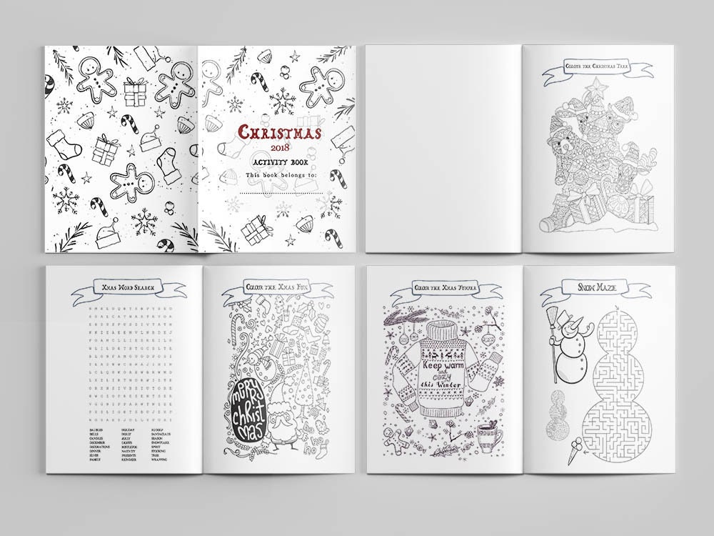 Christmas Activity Pack Xmas Printable Coloring Book Instant Activity ...