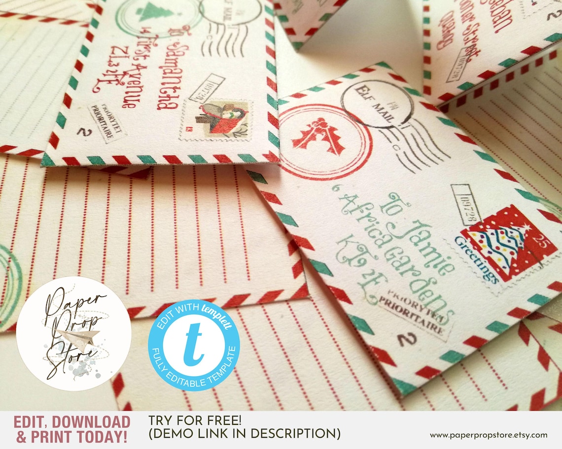 Printable Elf Letters to Kids, Editable Festive Christmas Elf Notes - Etsy