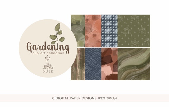 Gardening Matching Digital Papers Patterns Seamless | Etsy