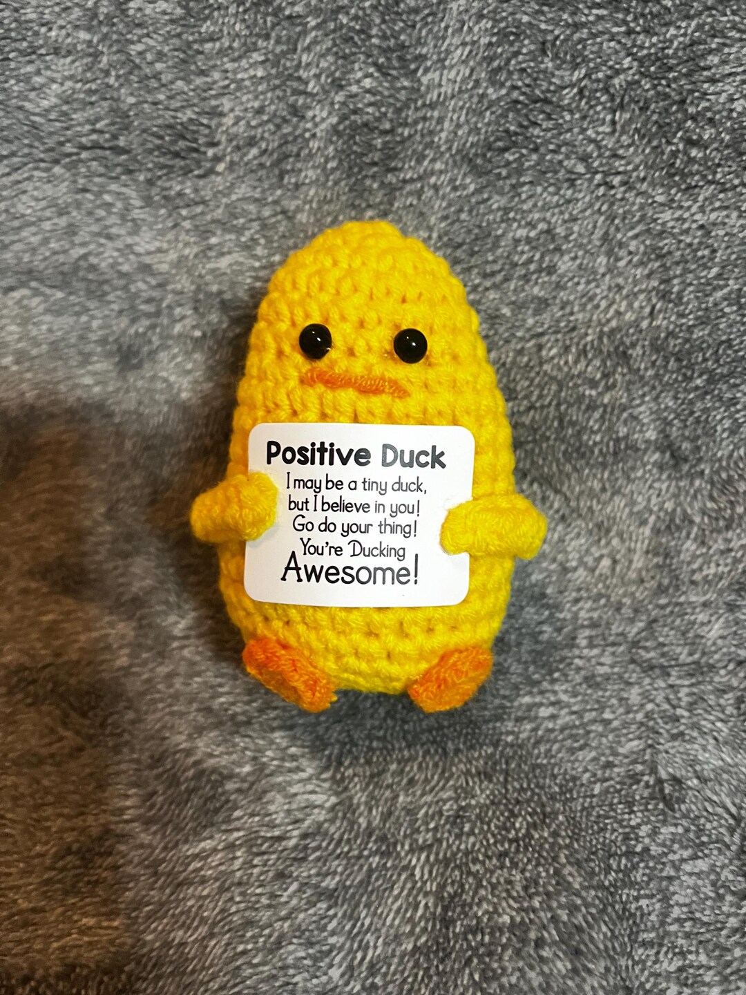 Emotional Support Duck With Encouraging Card Positive Crochet - Etsy