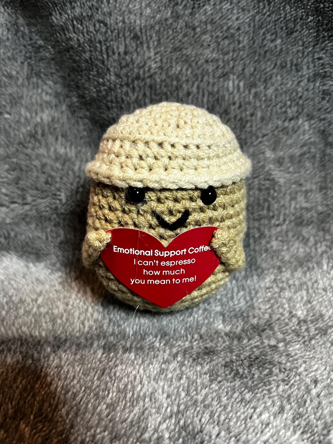 Positive Emotional Support Crochet Succulent Coffee Bean - Etsy