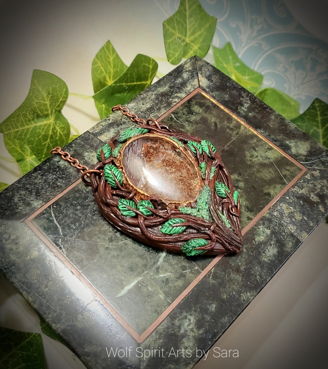 Lodalite Forest Talisman, Polymer Clay Pendant, Polymer Clay Jewelry ...