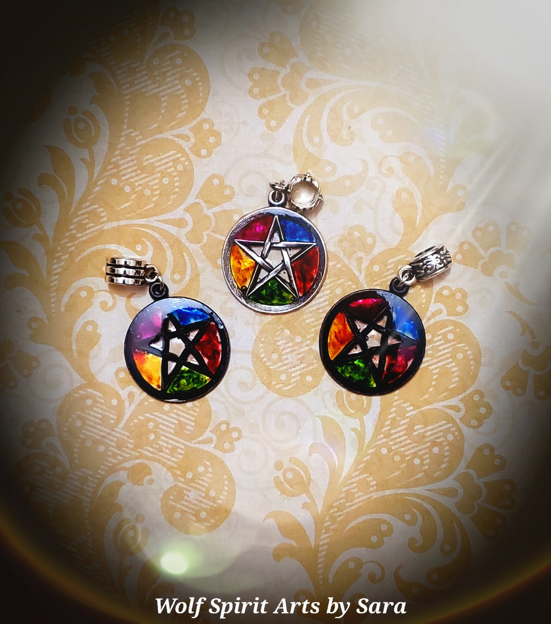 Elemental Pentacle Pendants, Brass Jewelry, Pentacle Pendant, Handmade ...