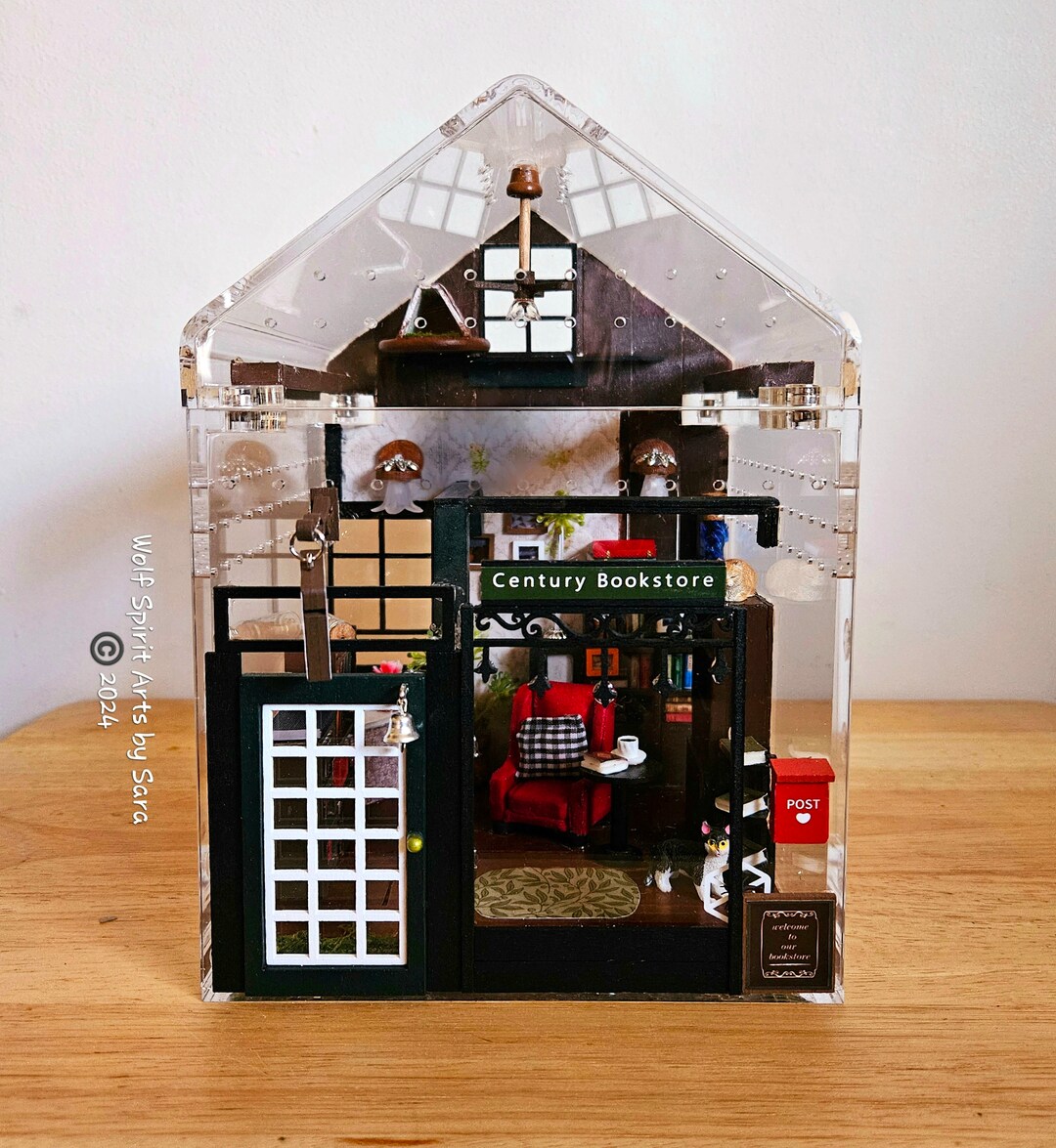Made-to-order DELUXE 6x9 Light-up Book Store Enclosure, Jumping Spider ...