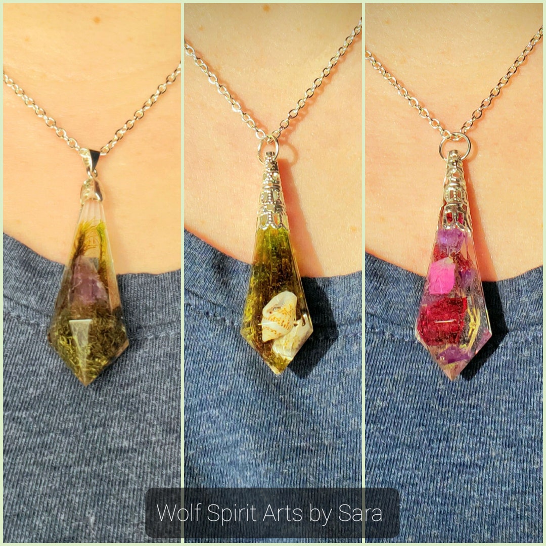 Medium Pendulum Resin Crystal Pendants, Resin Jewelry, Resin Pendant ...