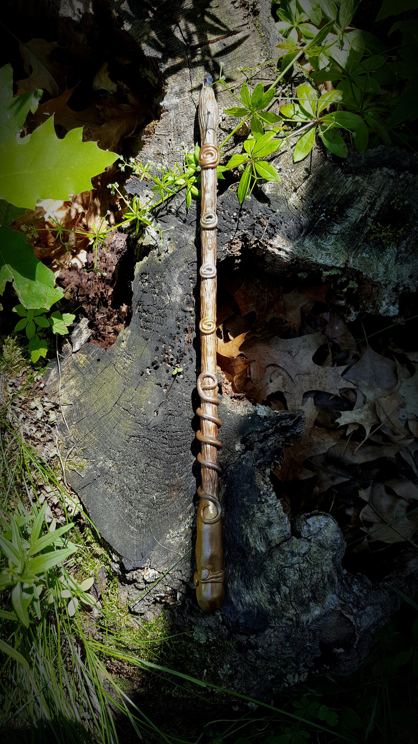 Spiral Wand Vera Cruz Amethyst Polymer Clay Wand Polymer - Etsy