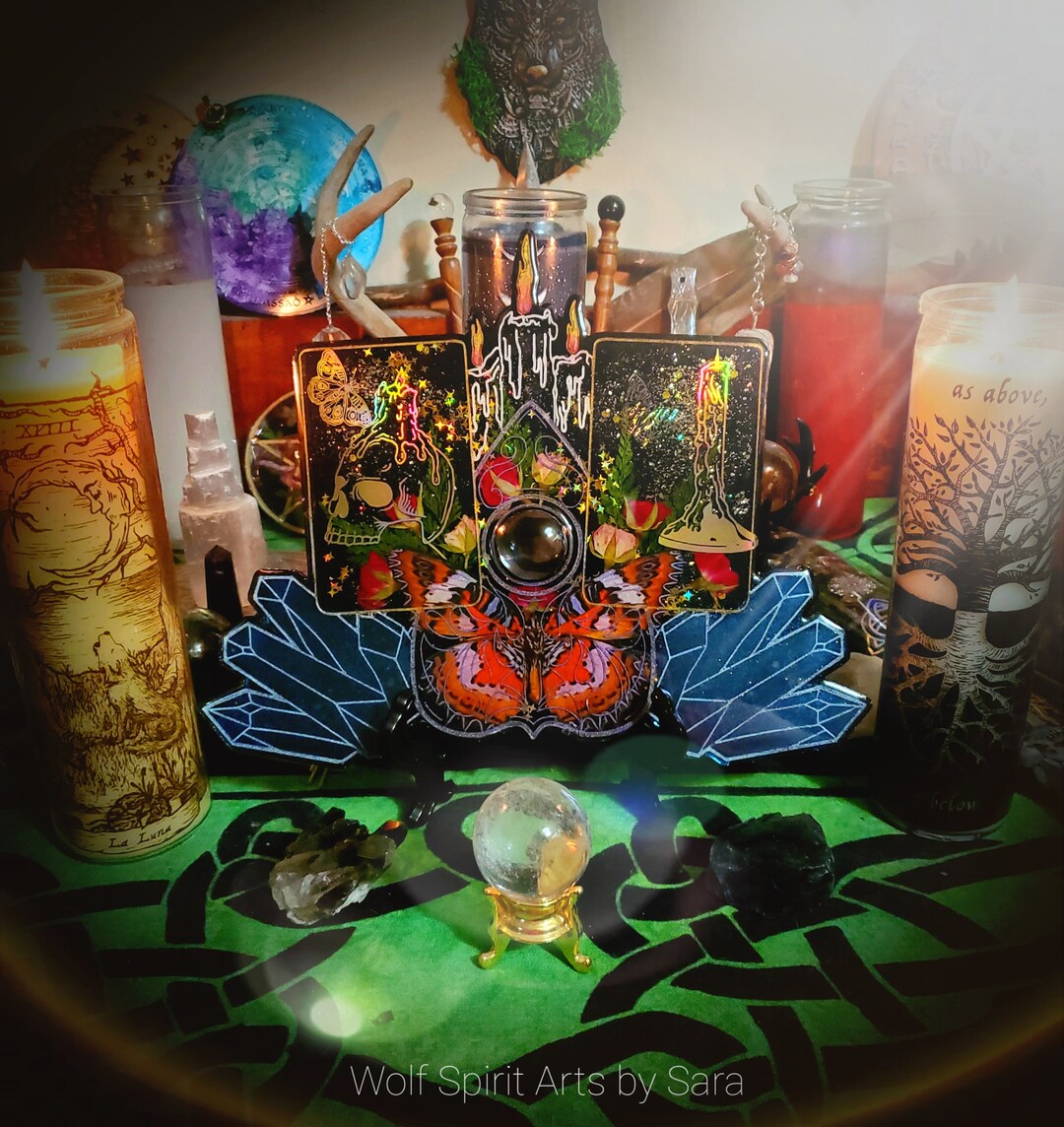 Night Magic Tarot tray, resin art, resin decor, handmade art, altar ...